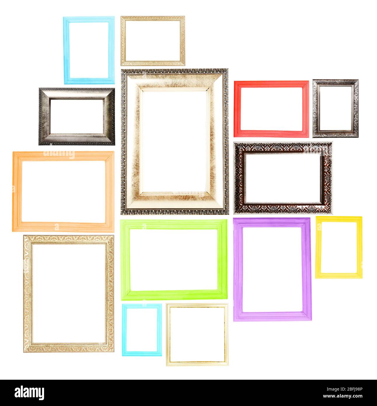 Collection of frames isolated on white Stock Photo - Alamy