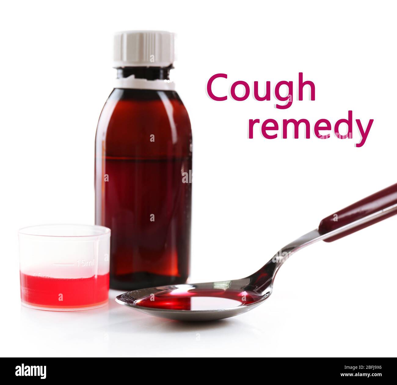 Cough syrup isolated on white Stock Photo - Alamy