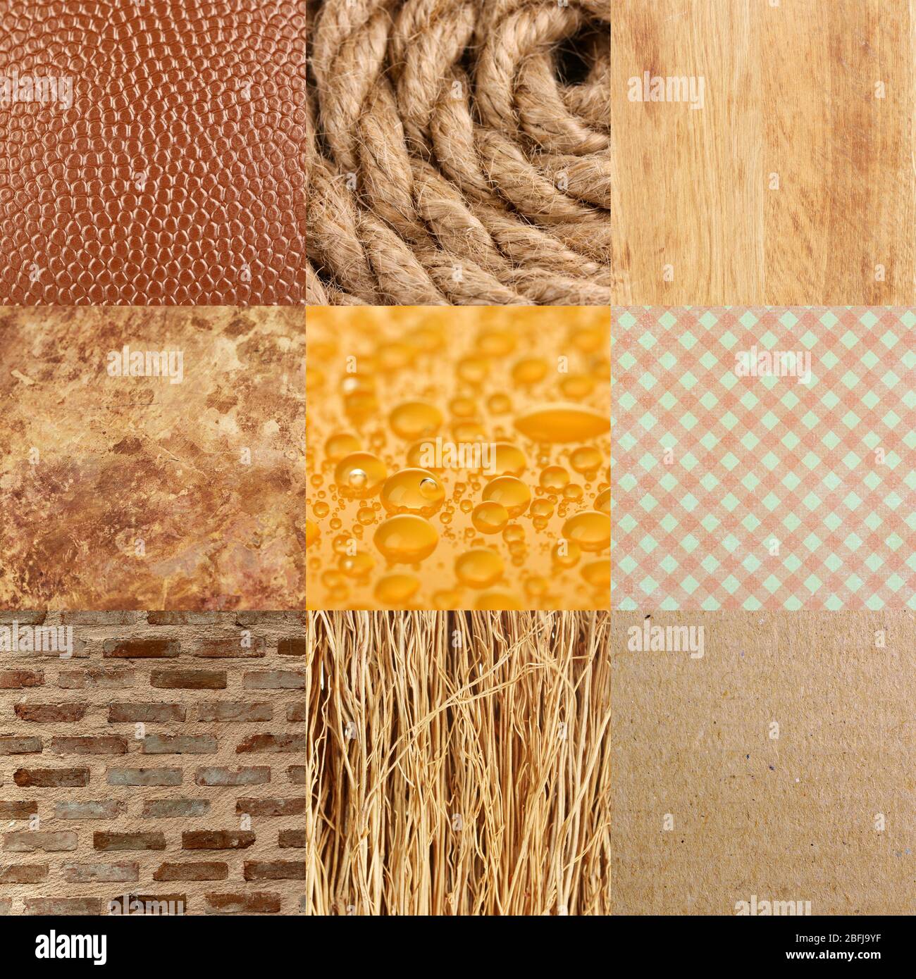Assortment of different textures in collage, mix of textures as ...