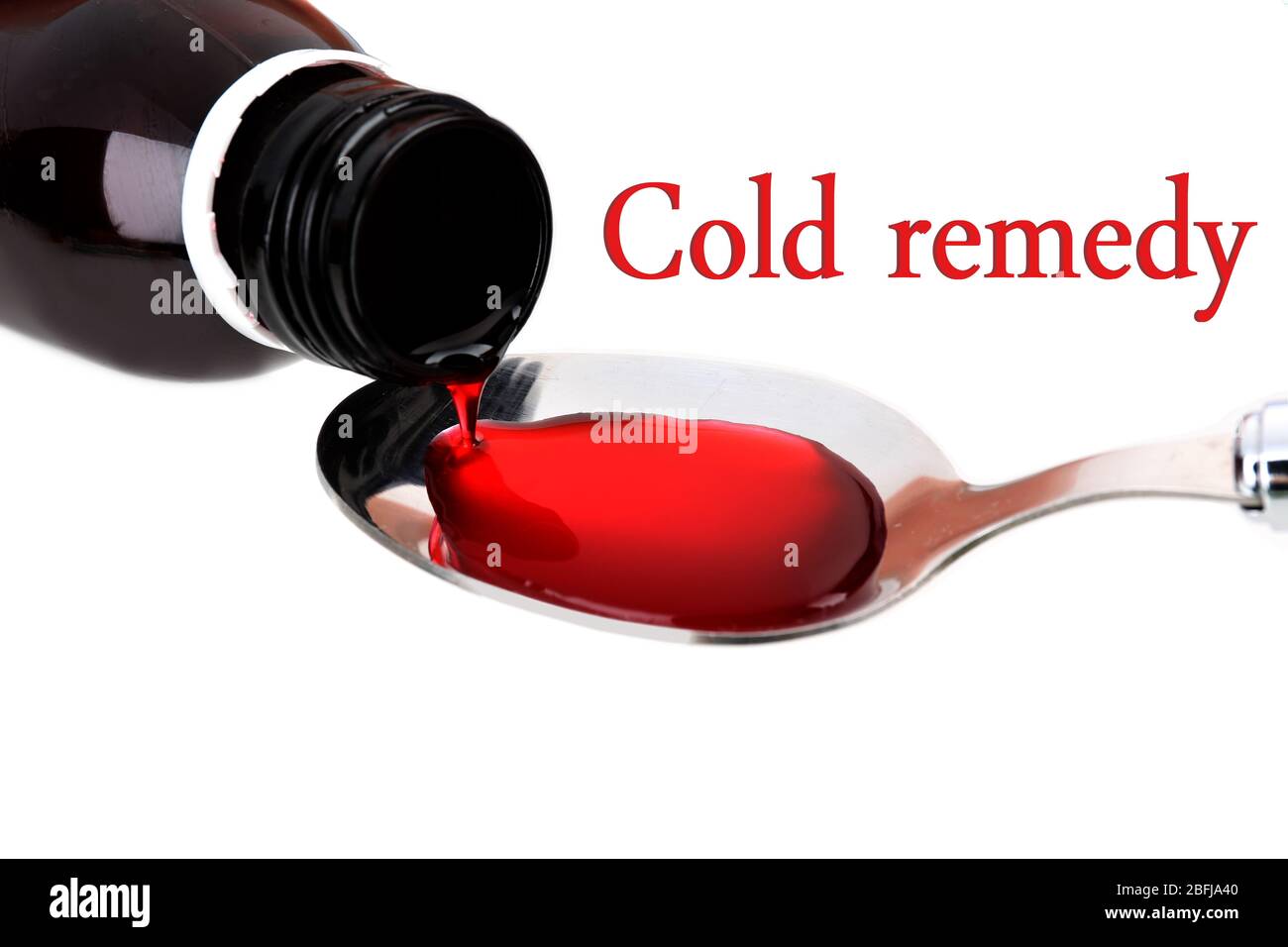 Cough syrup, close-up Stock Photo - Alamy