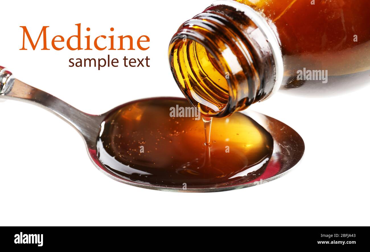 Cough syrup, close-up Stock Photo - Alamy