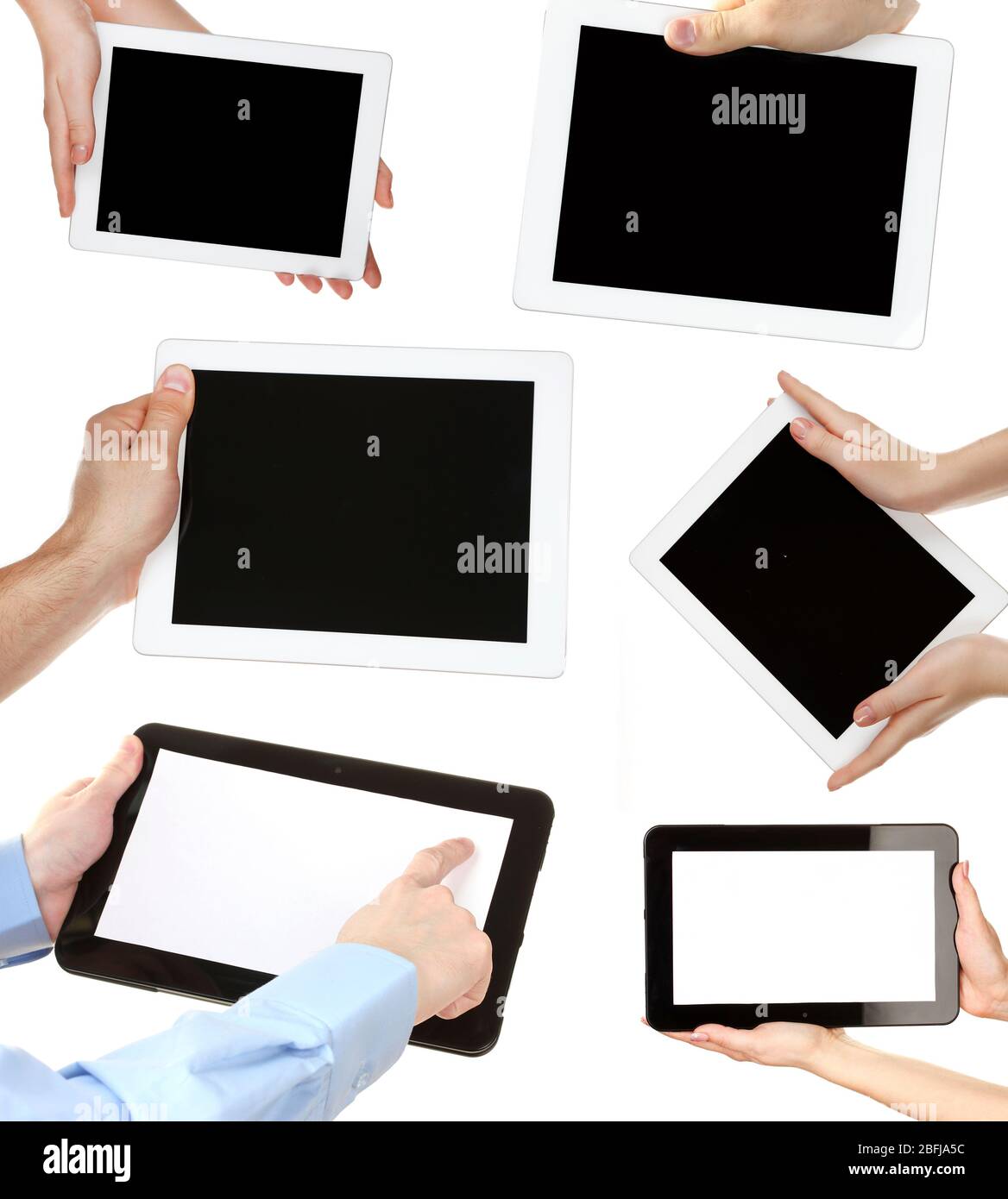 Collage people hands holding smartphone hi-res stock photography and ...