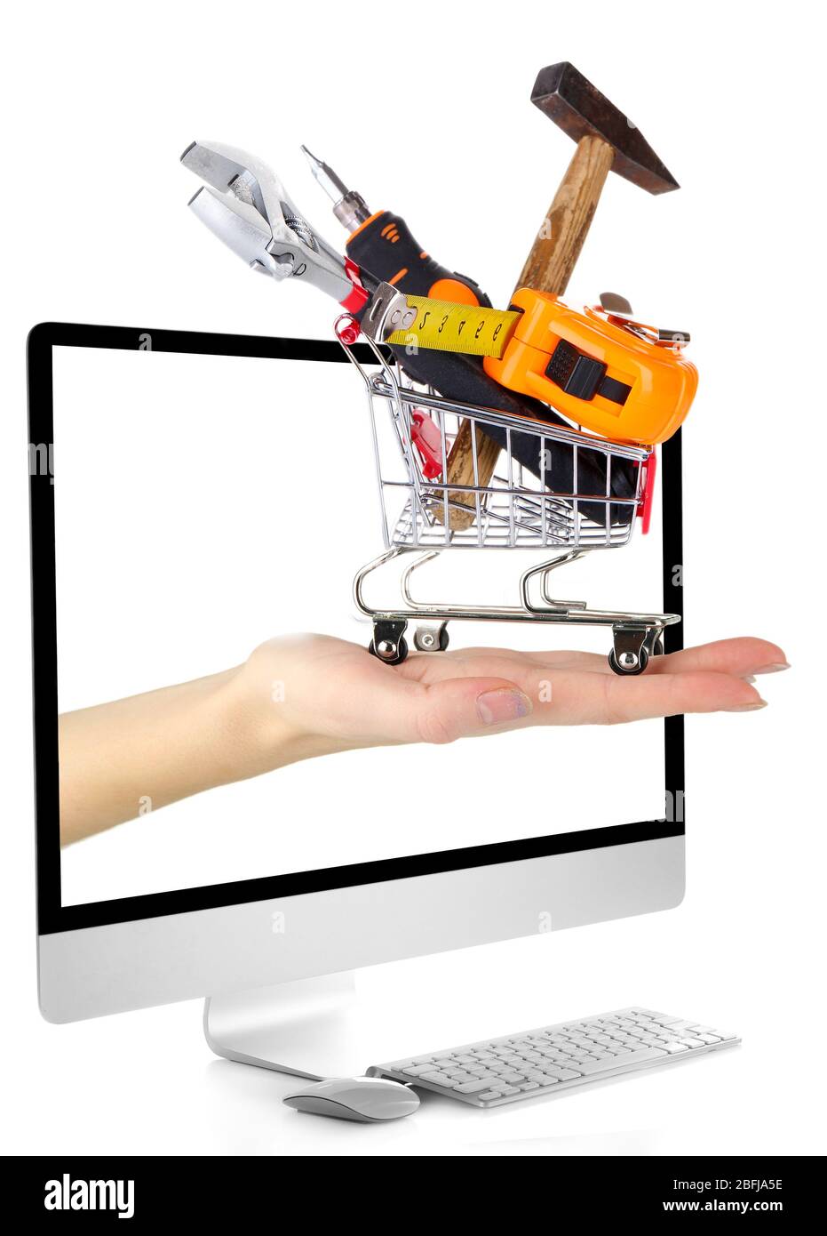 Online shopping concept desktop Cut Out Stock Images & Pictures - Alamy