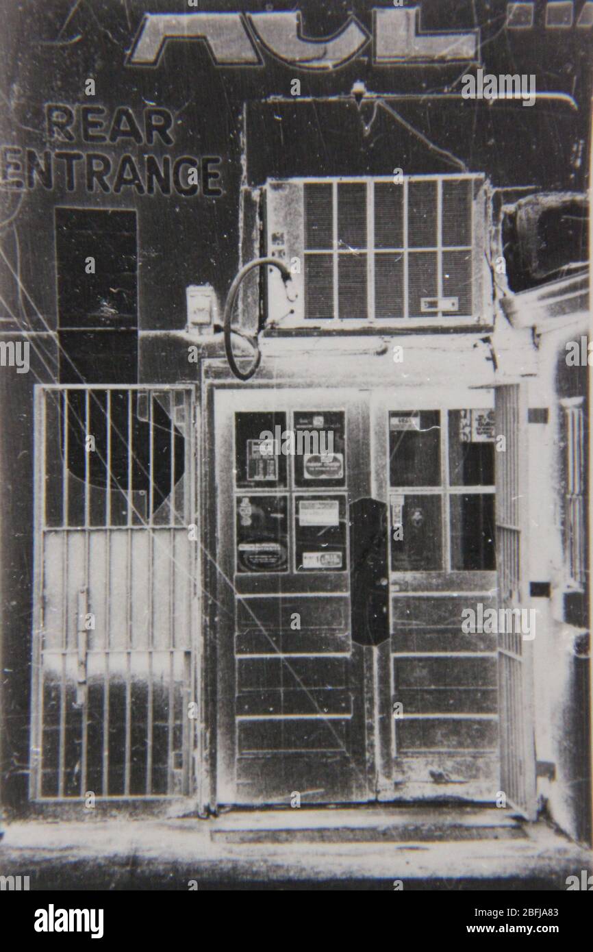 Fine 70s vintage black and white extreme photography of the rear alley ...