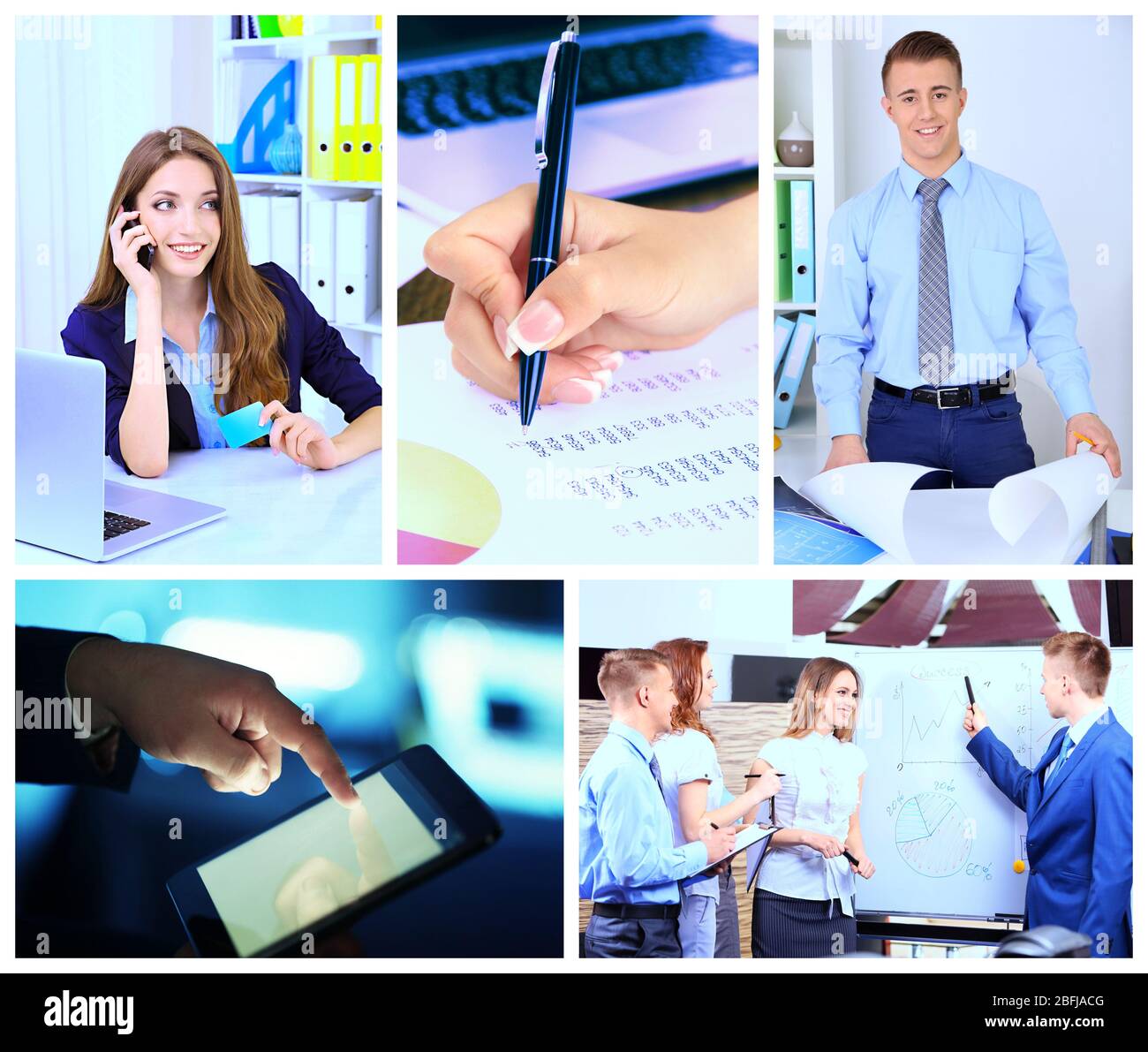 Collage of business photos Stock Photo - Alamy