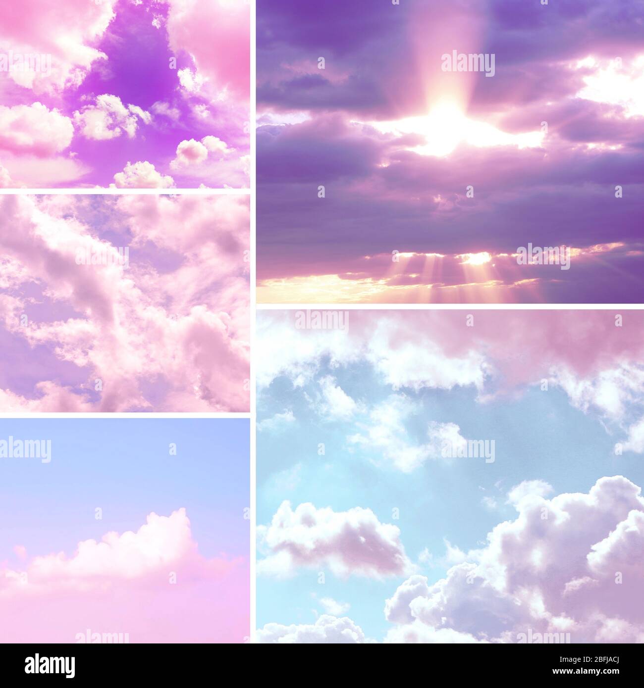 Sky with clouds collage Stock Photo - Alamy