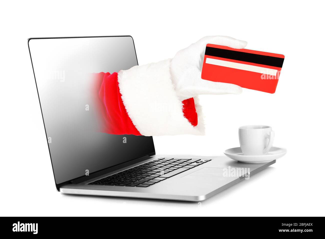 Christmas online shopping man Cut Out Stock Images & Pictures - Alamy