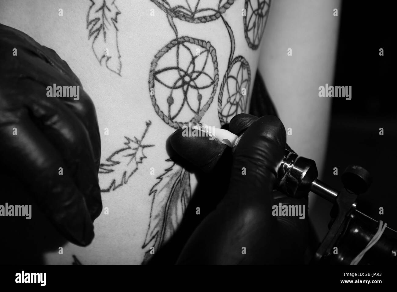 Process of making tattoo, close up Stock Photo - Alamy