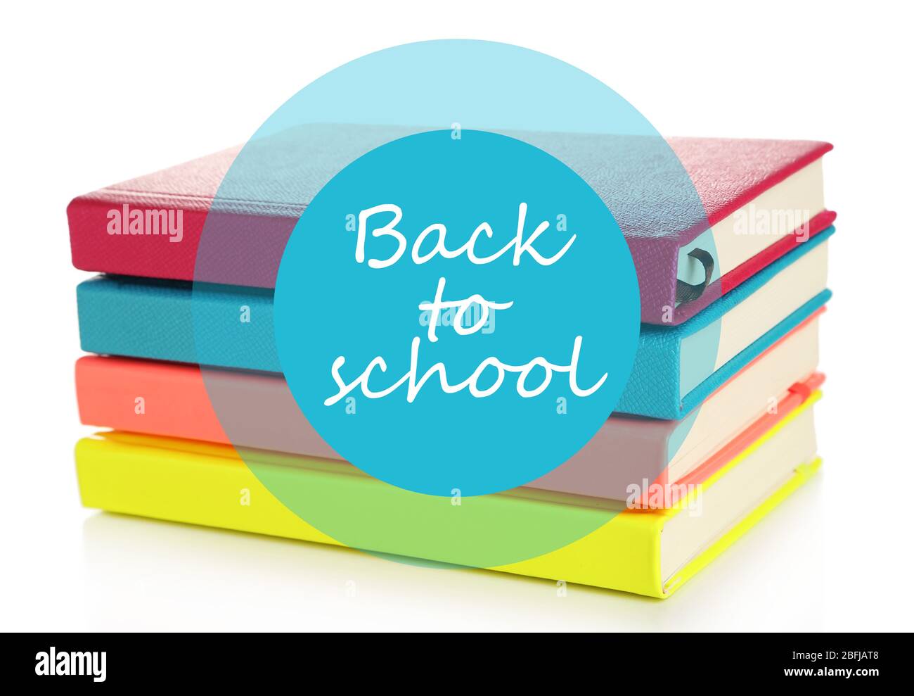 Back to school concept. Colorful notebooks, isolated on white Stock ...