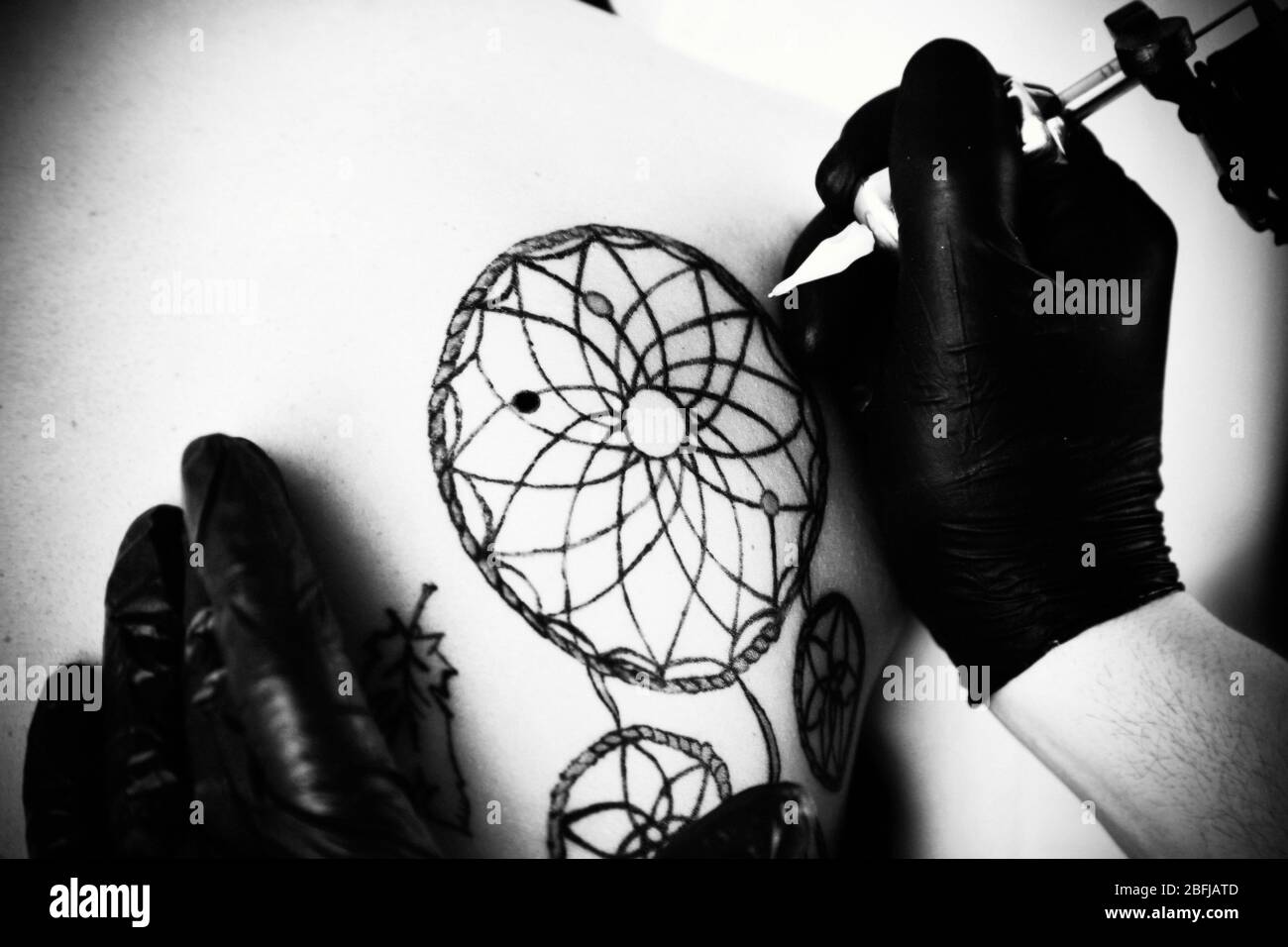 Process of making tattoo, close up Stock Photo - Alamy