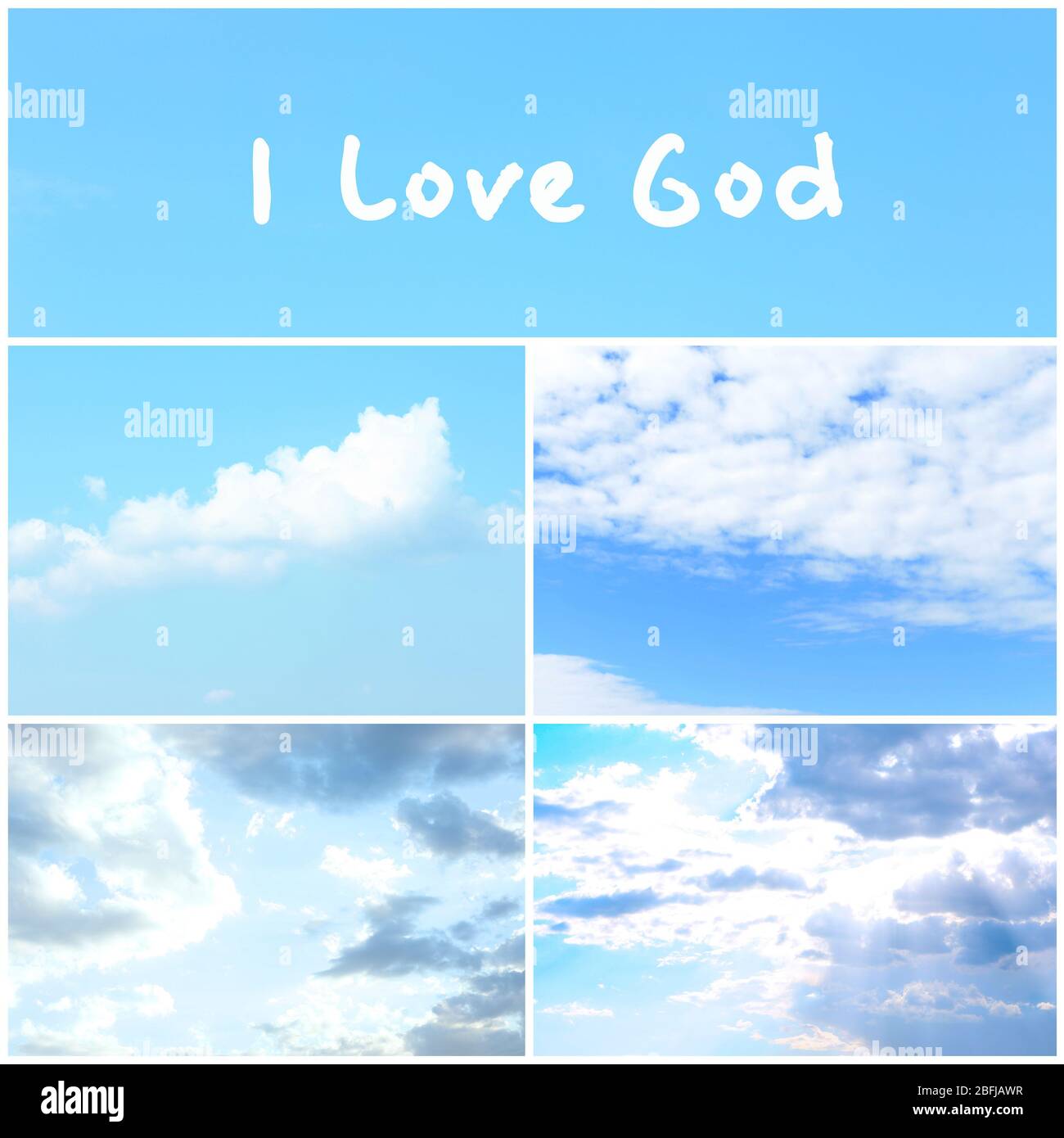 Collage of beautiful sky with clouds Stock Photo - Alamy
