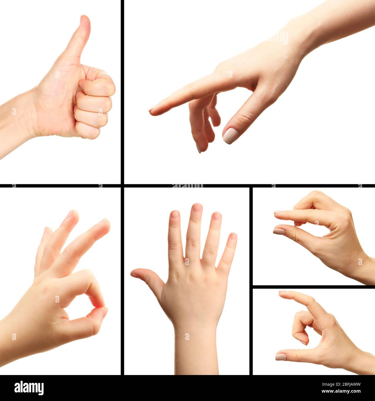 Collage of hand gestures Stock Photo - Alamy
