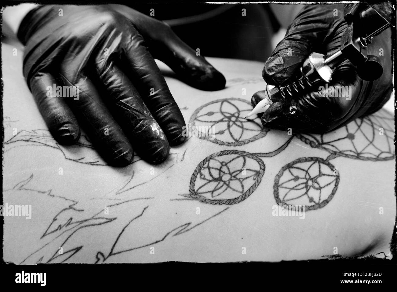 Process of making tattoo, close up Stock Photo - Alamy