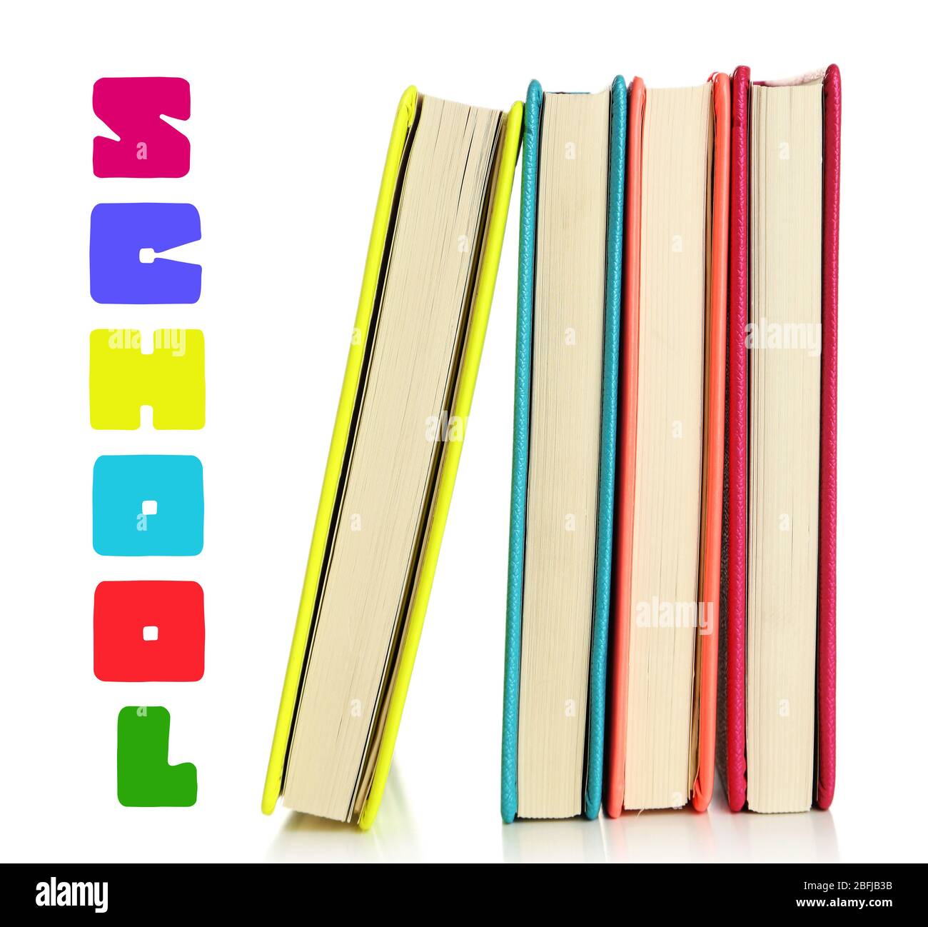 Back to school concept. Colorful notebooks, isolated on white Stock ...