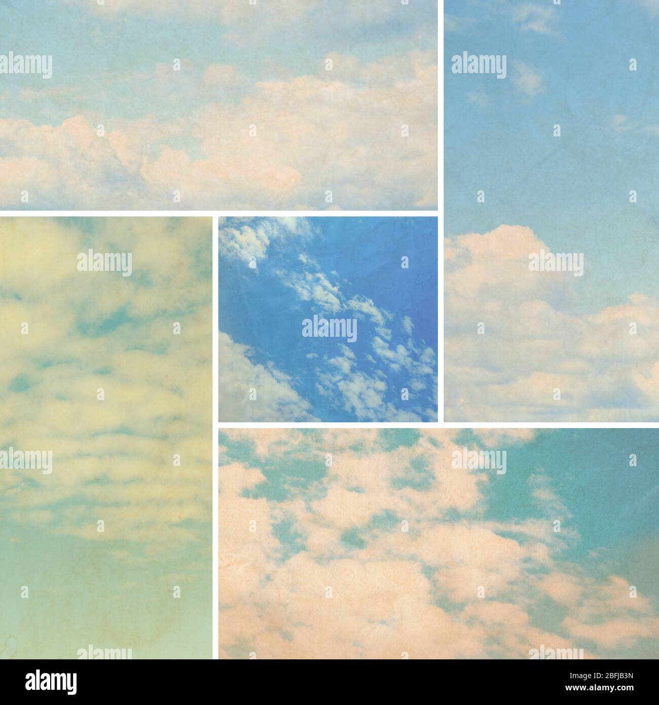 Beautiful sky with clouds collage Stock Photo - Alamy