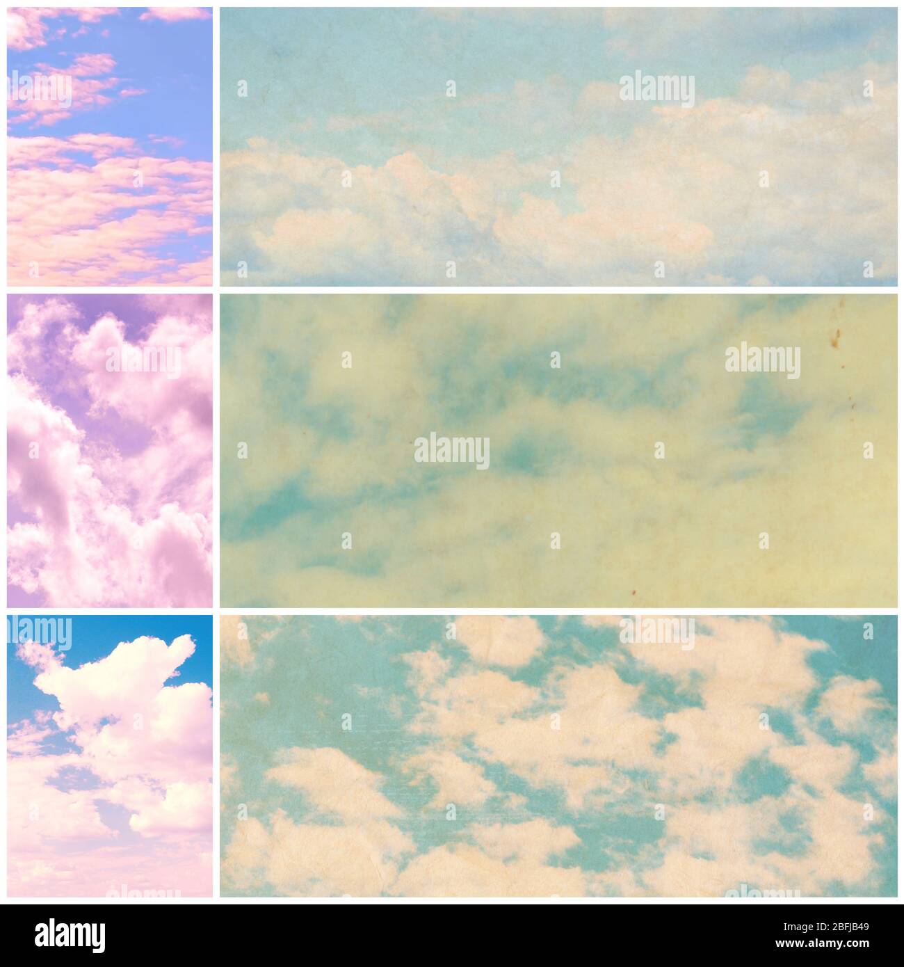 Collage of beautiful sky with clouds Stock Photo - Alamy