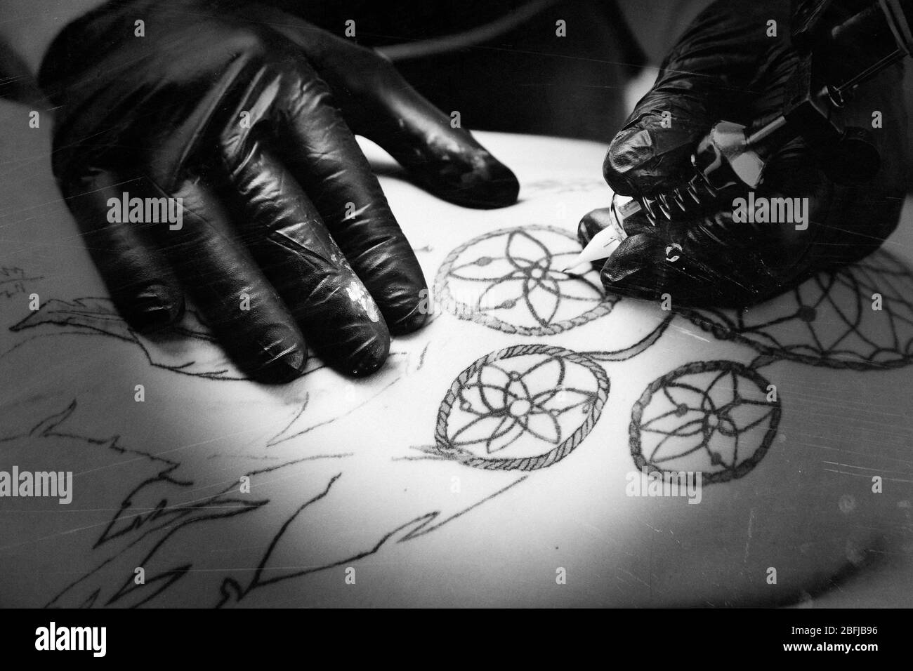 Process of making tattoo, close up Stock Photo - Alamy
