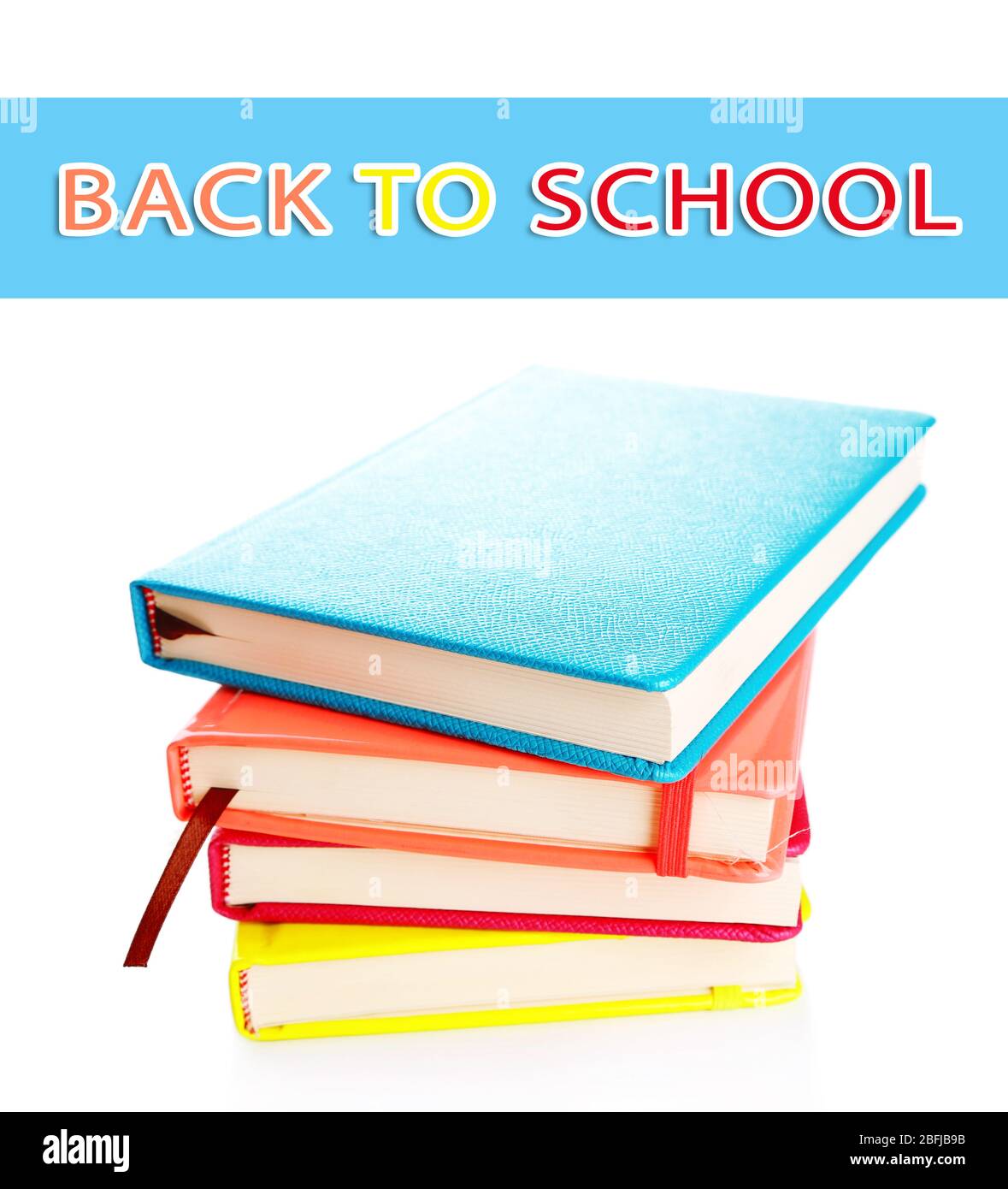 Back to school concept. Colorful notebooks, isolated on white Stock ...