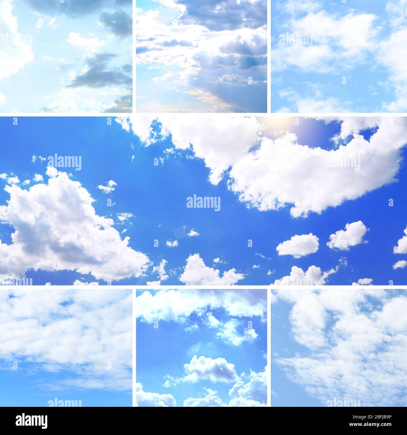 Beautiful sky with clouds collage Stock Photo - Alamy