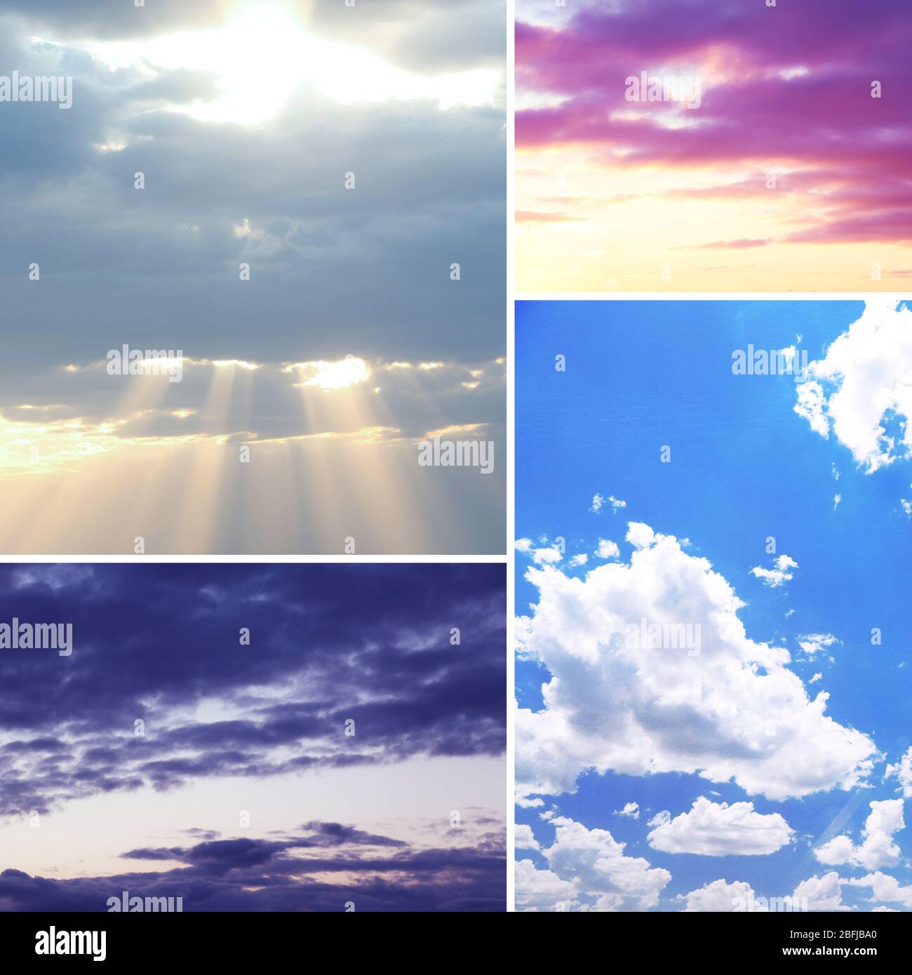 Beautiful sky with clouds collage Stock Photo - Alamy