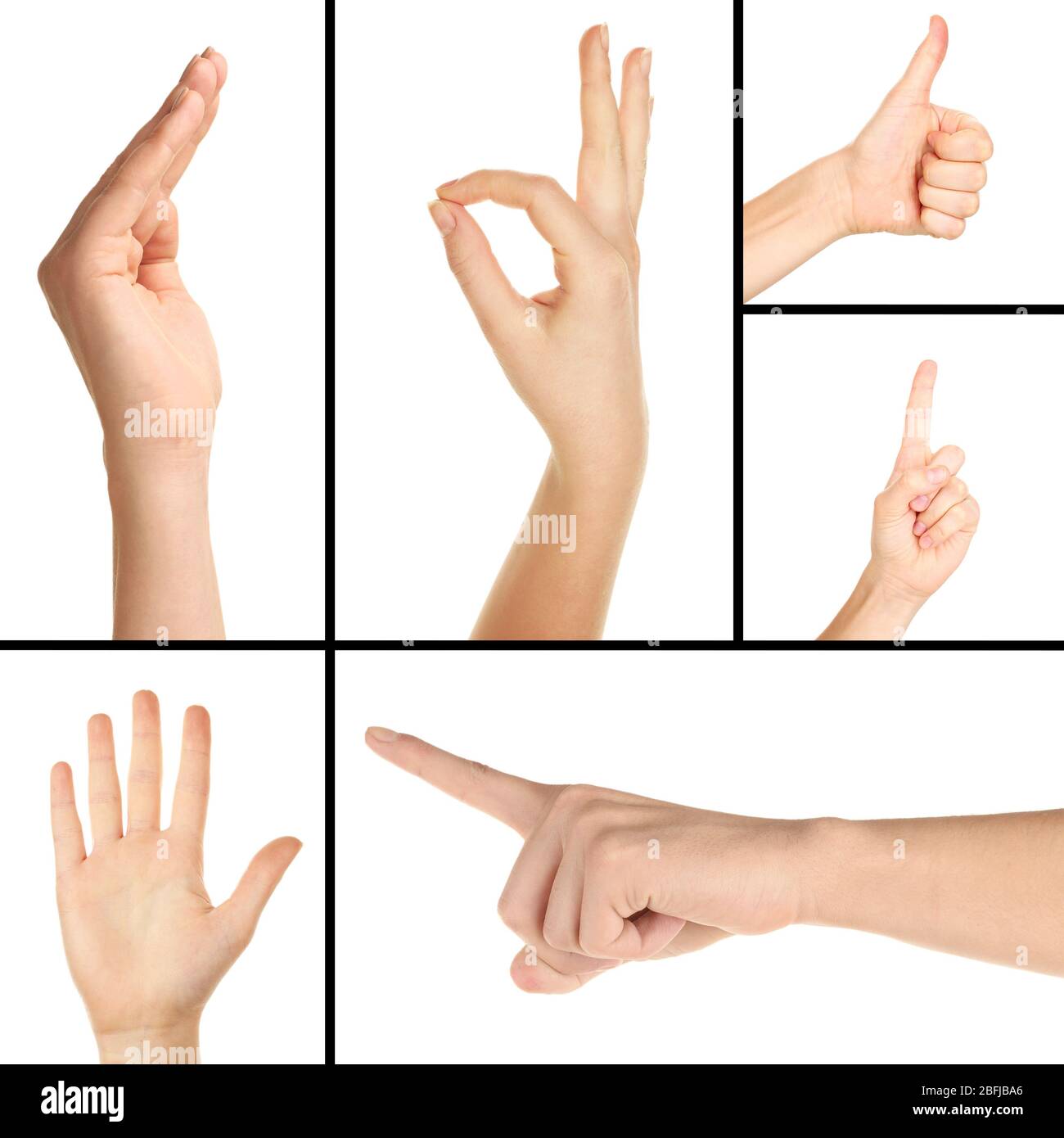 Collage of hand gestures Stock Photo - Alamy