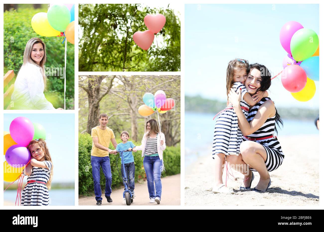 Happy family collage Stock Photo - Alamy