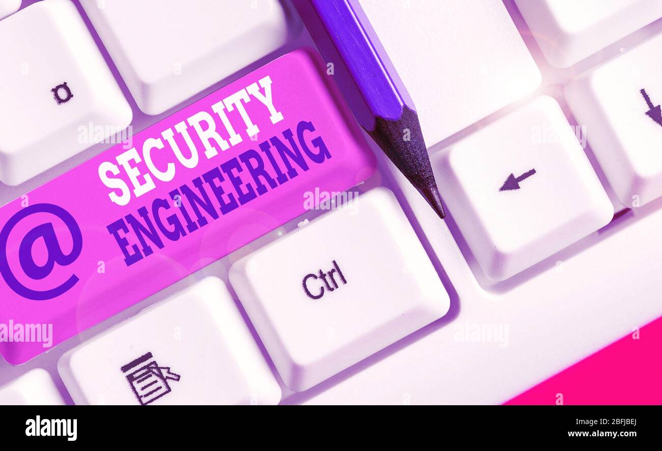 Conceptual hand writing showing Security Engineering. Concept meaning ...