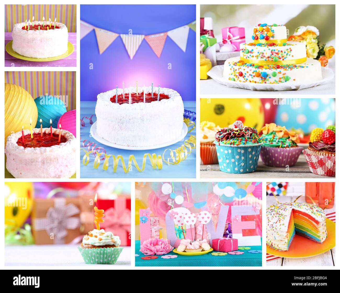 Happy birthday collage Stock Photo - Alamy