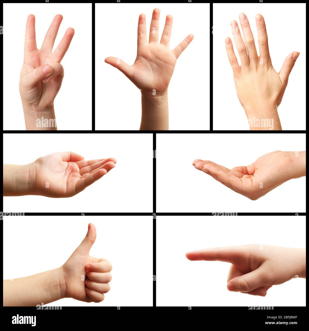 Collage of hand gestures Stock Photo - Alamy