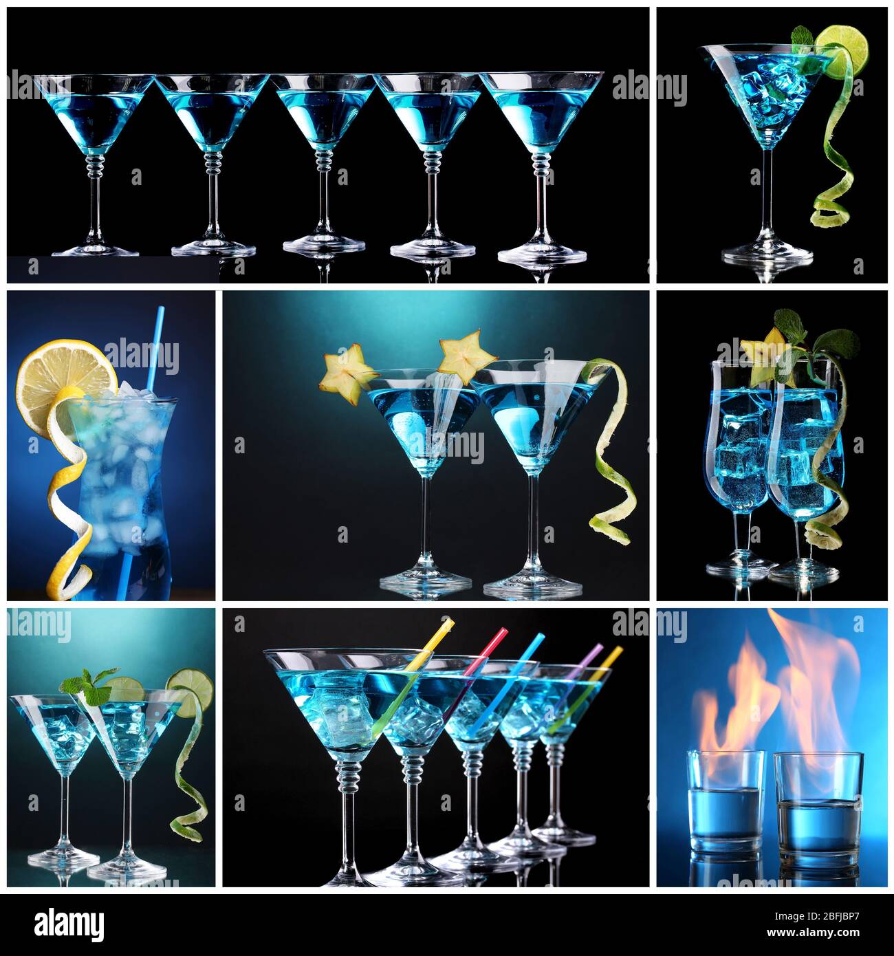 Collage of different cocktails Stock Photo - Alamy