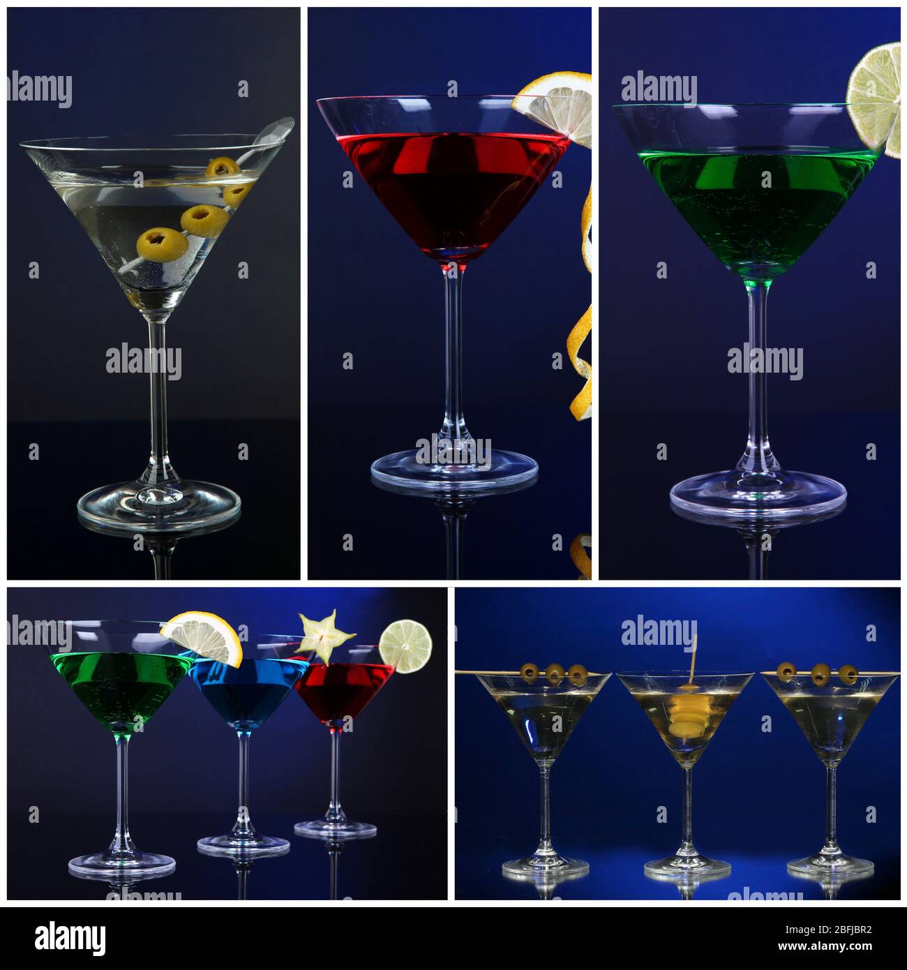 Collage of different cocktails Stock Photo - Alamy