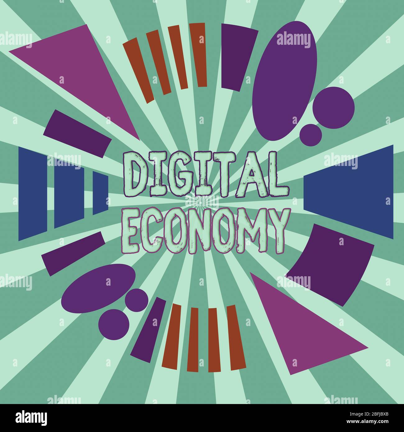 Text sign showing Digital Economy. Business photo showcasing economic ...