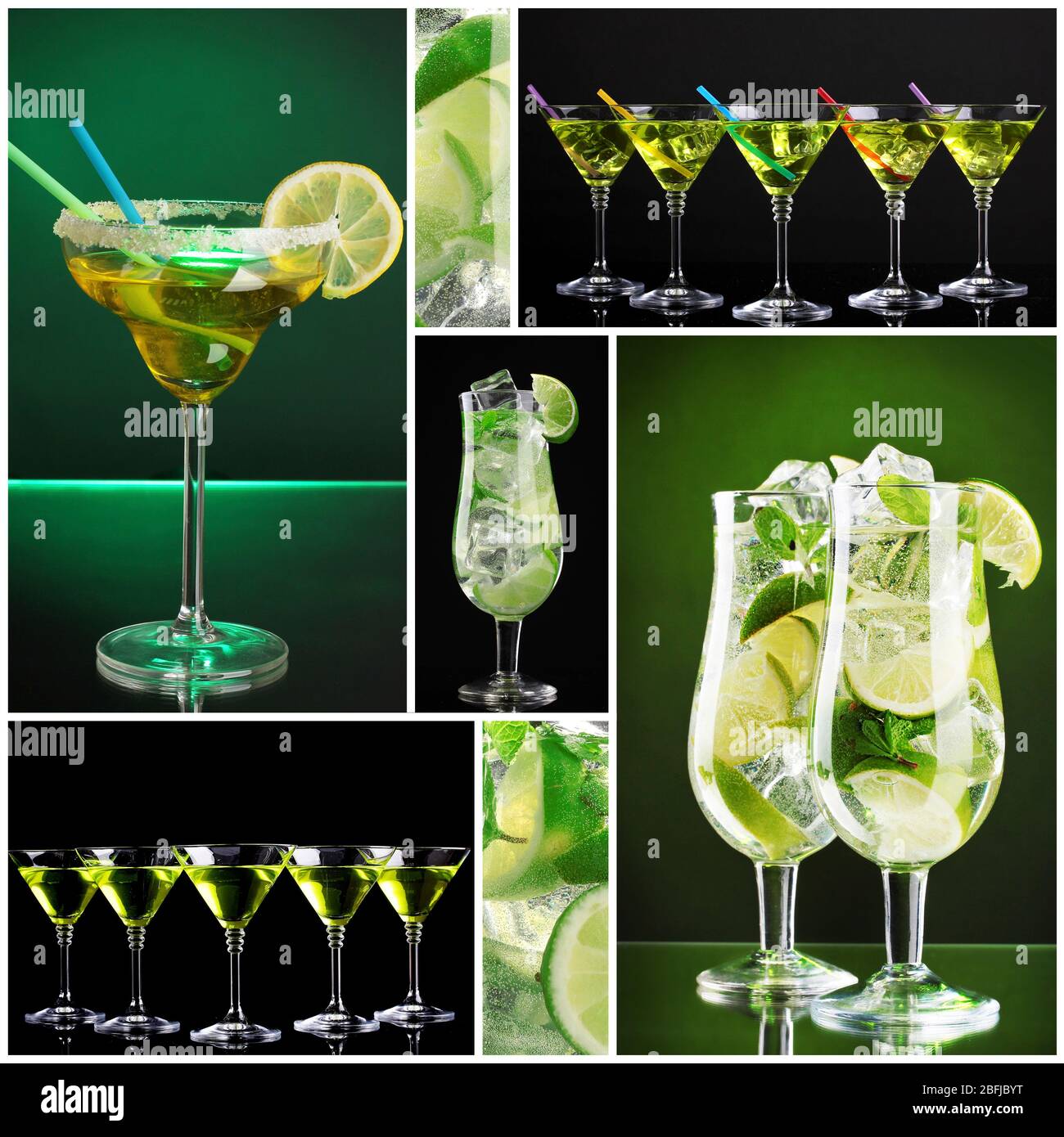 Collage of different cocktails Stock Photo - Alamy