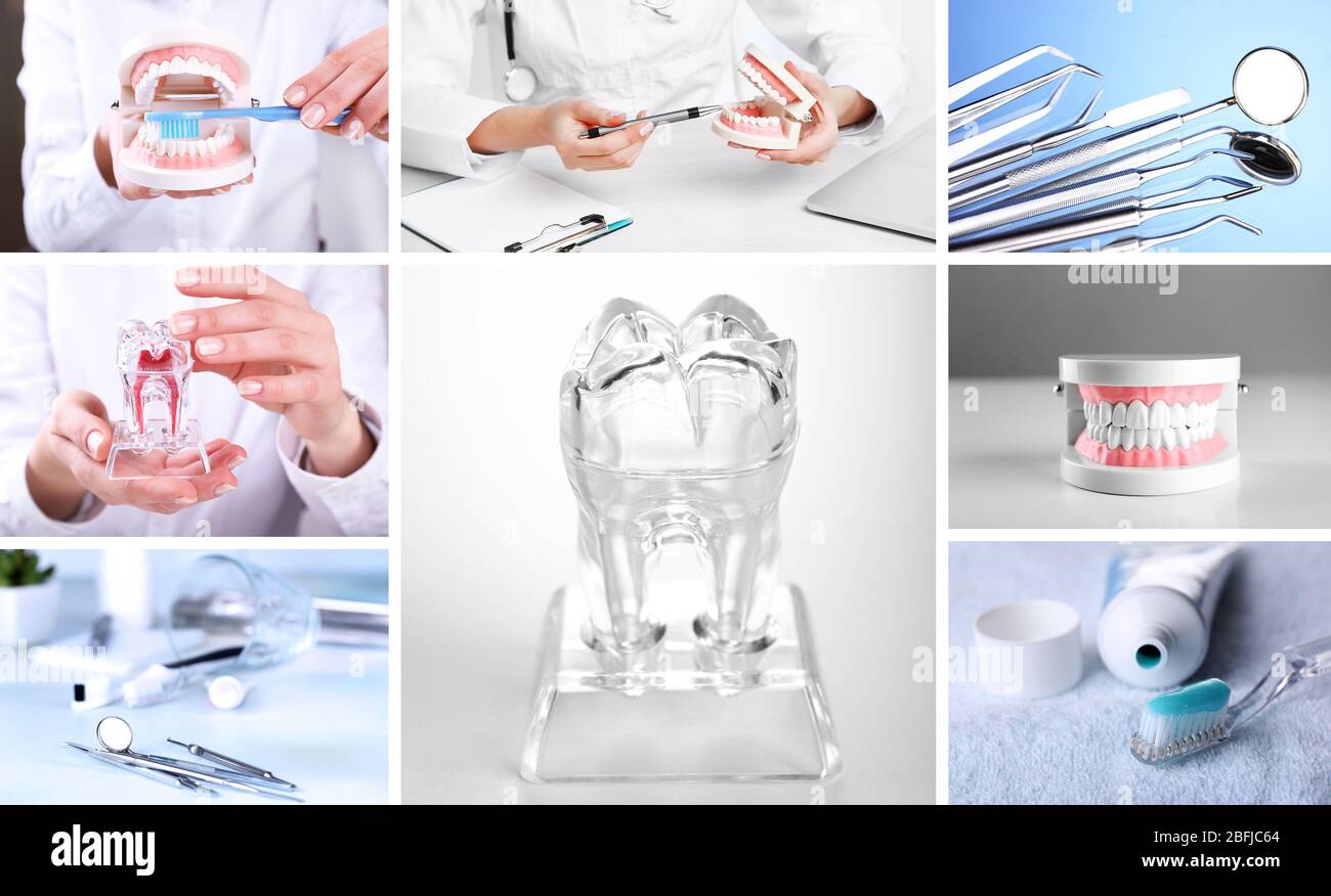 Collage of dental healthcare Stock Photo - Alamy