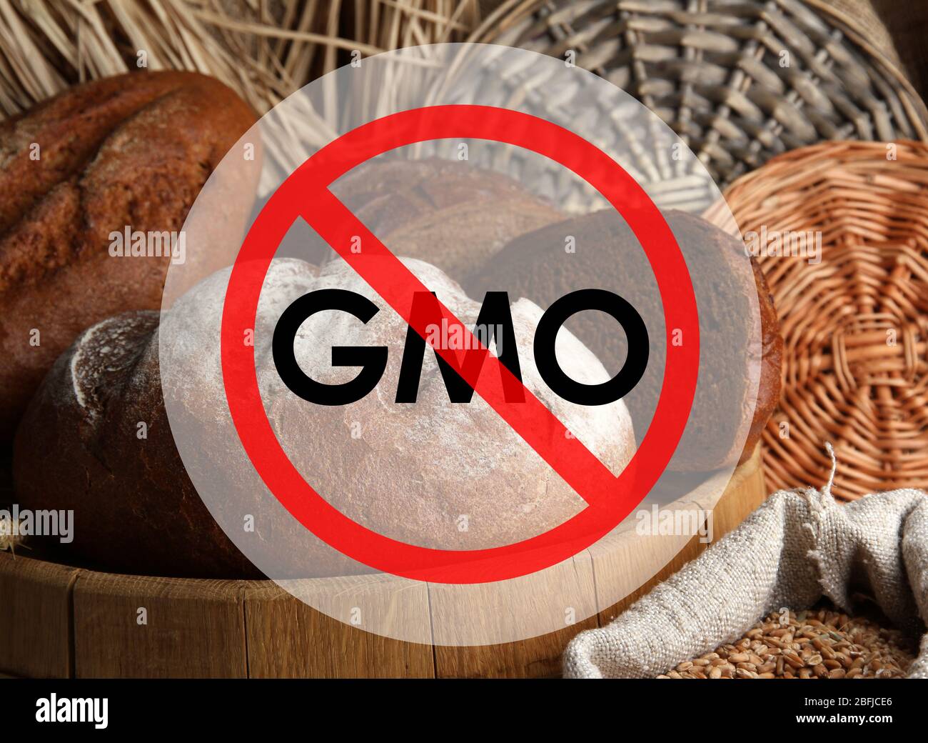 Fresh bread without gmo Stock Photo - Alamy