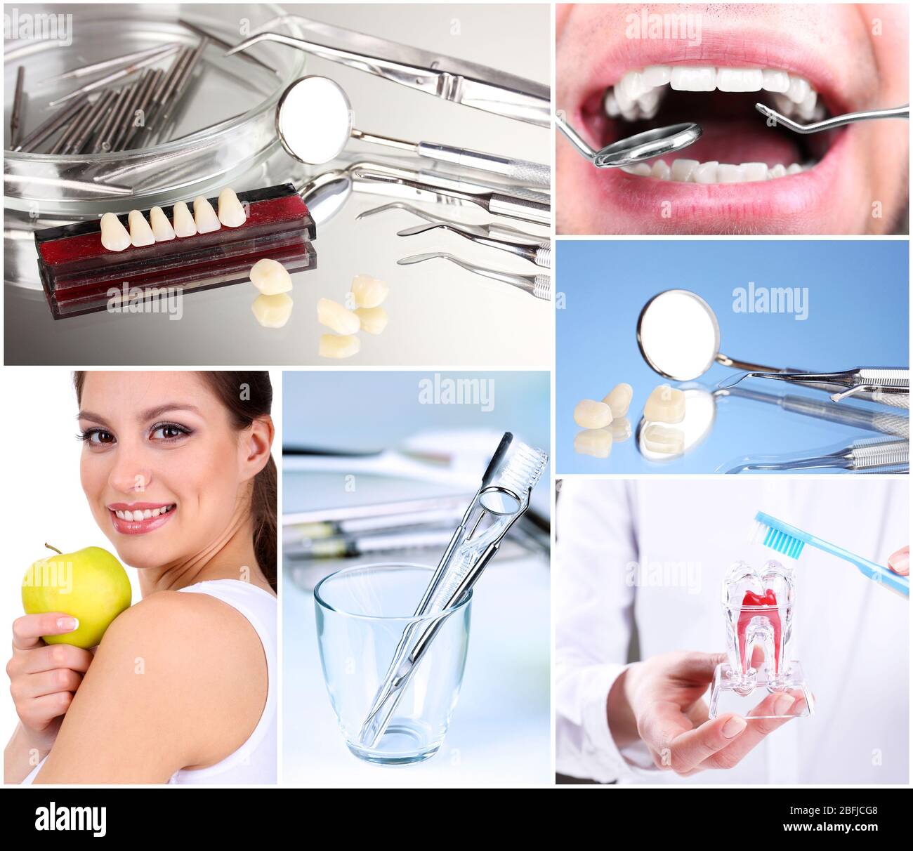 Collage of dental healthcare Stock Photo - Alamy