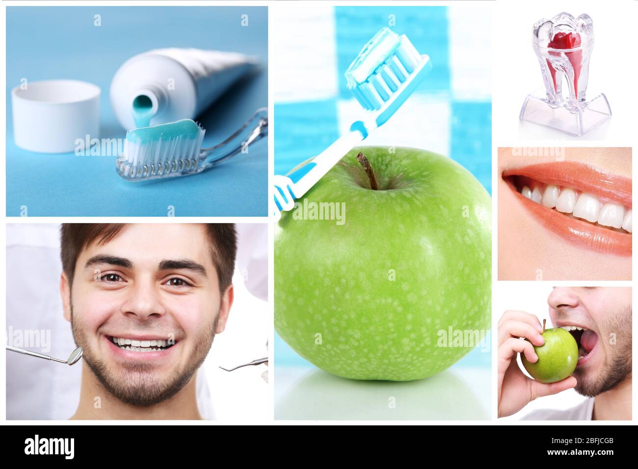 Collage of dental healthcare Stock Photo - Alamy