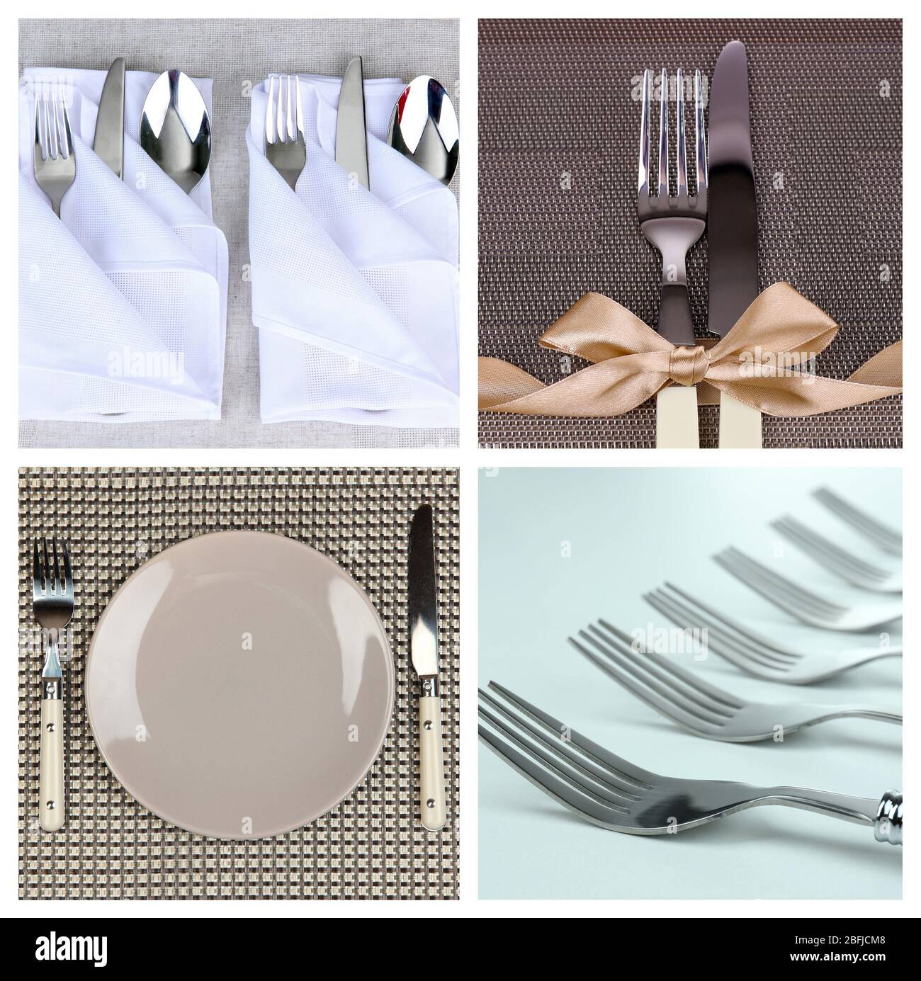 Table setting collage Stock Photo - Alamy