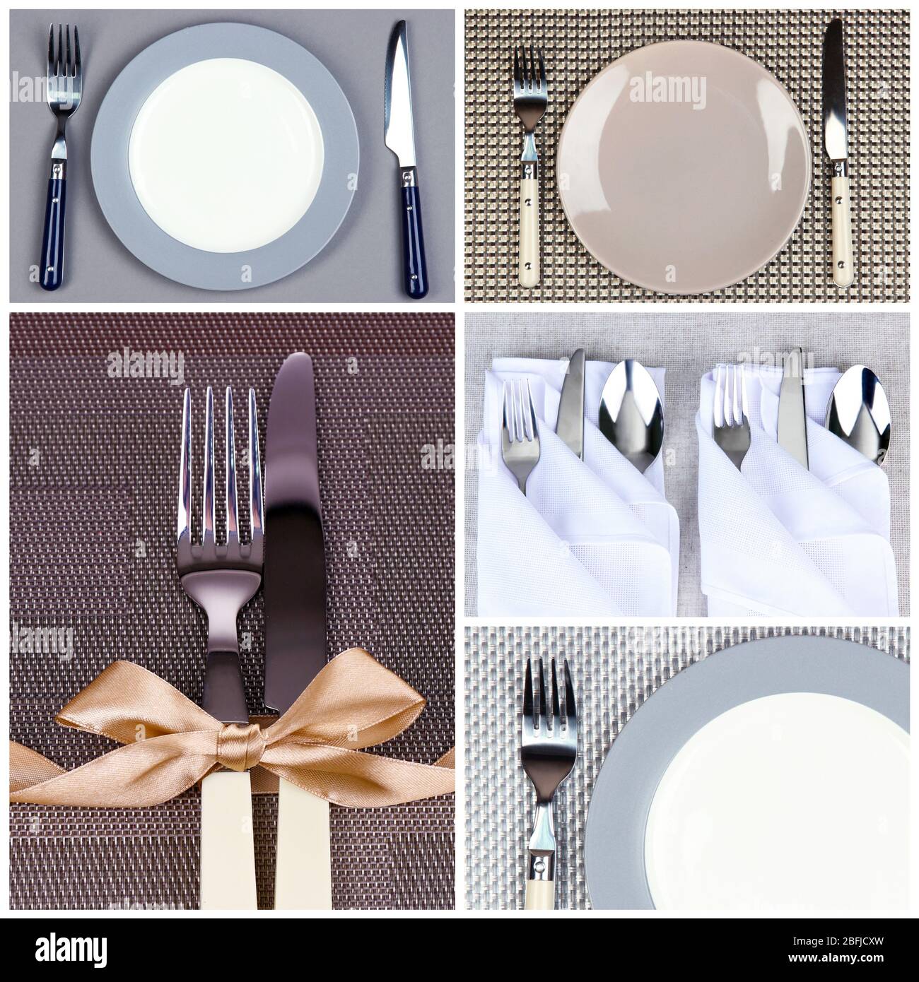 Table setting collage Stock Photo - Alamy