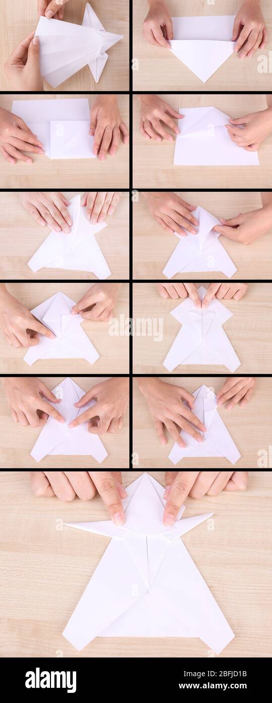Origami paper figure. Instructions for assembly Stock Photo - Alamy