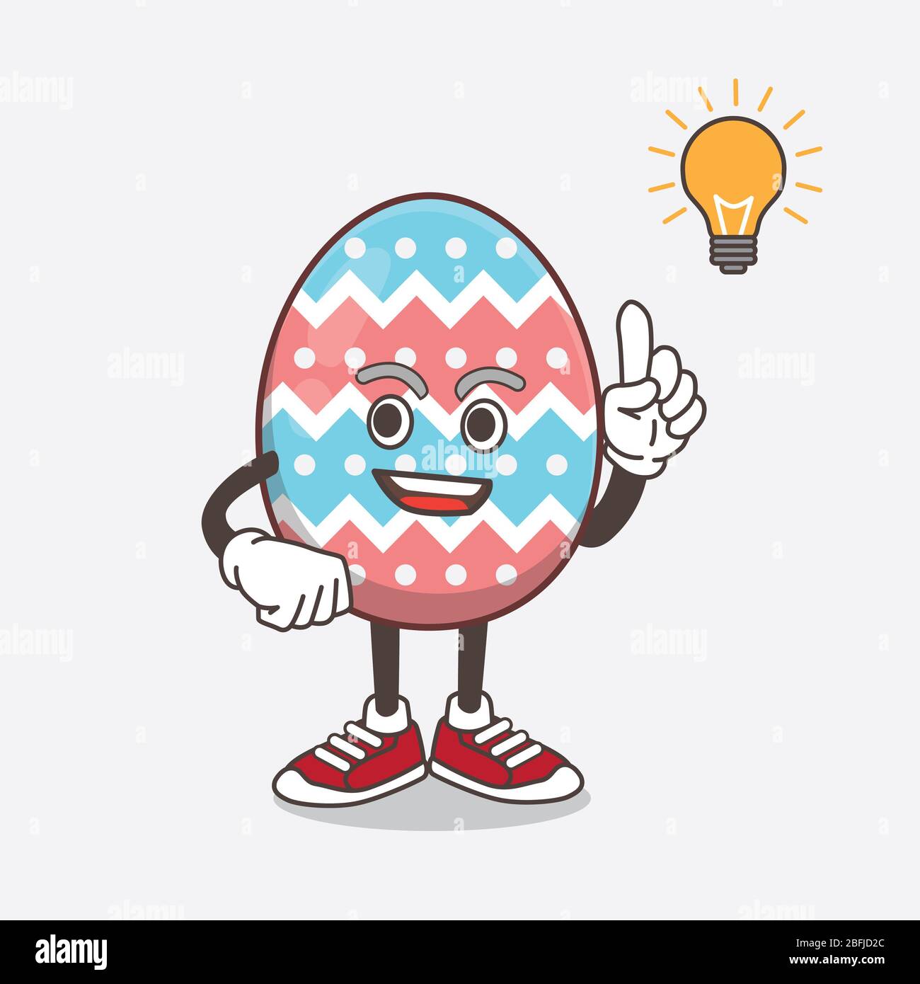 An illustration of Easter Egg cartoon mascot character get an idea ...