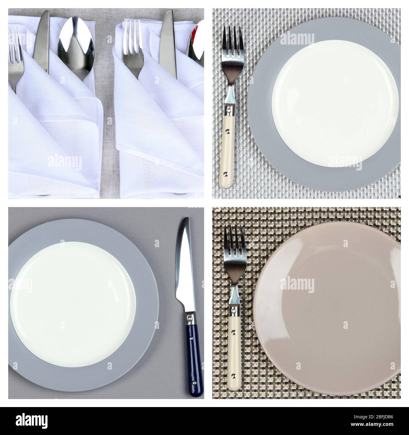 Table setting collage Stock Photo - Alamy