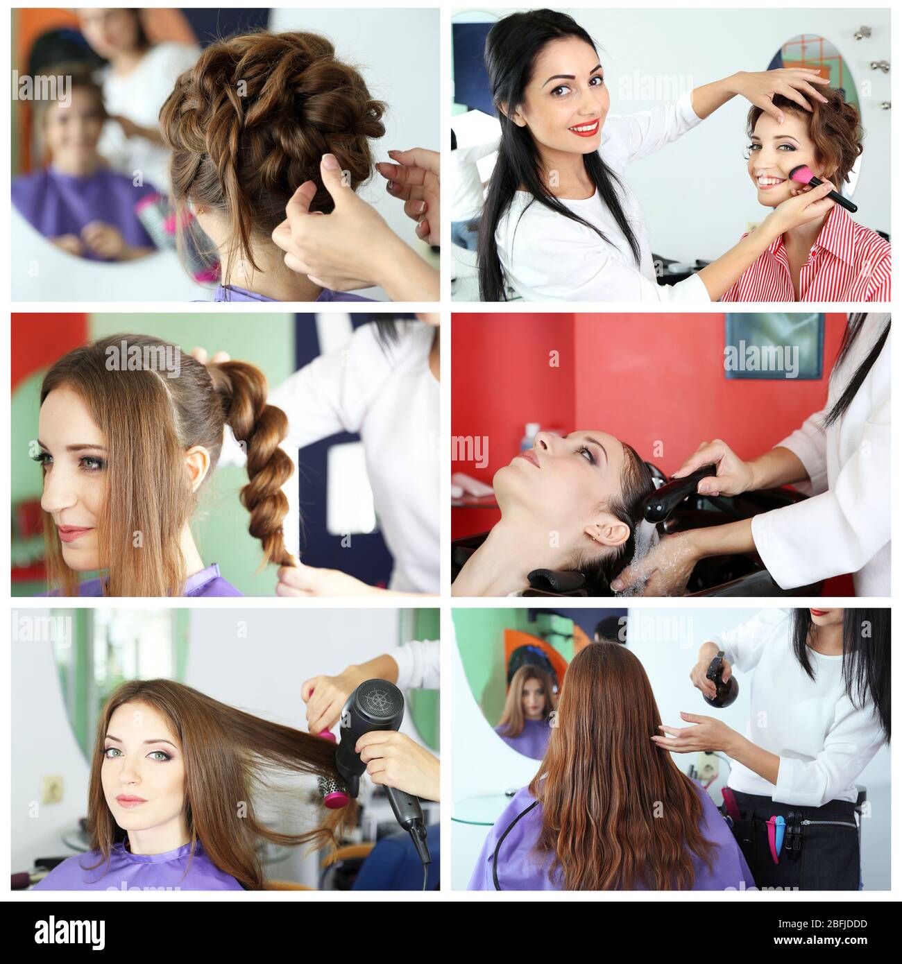 Beauty salon collage Stock Photo - Alamy