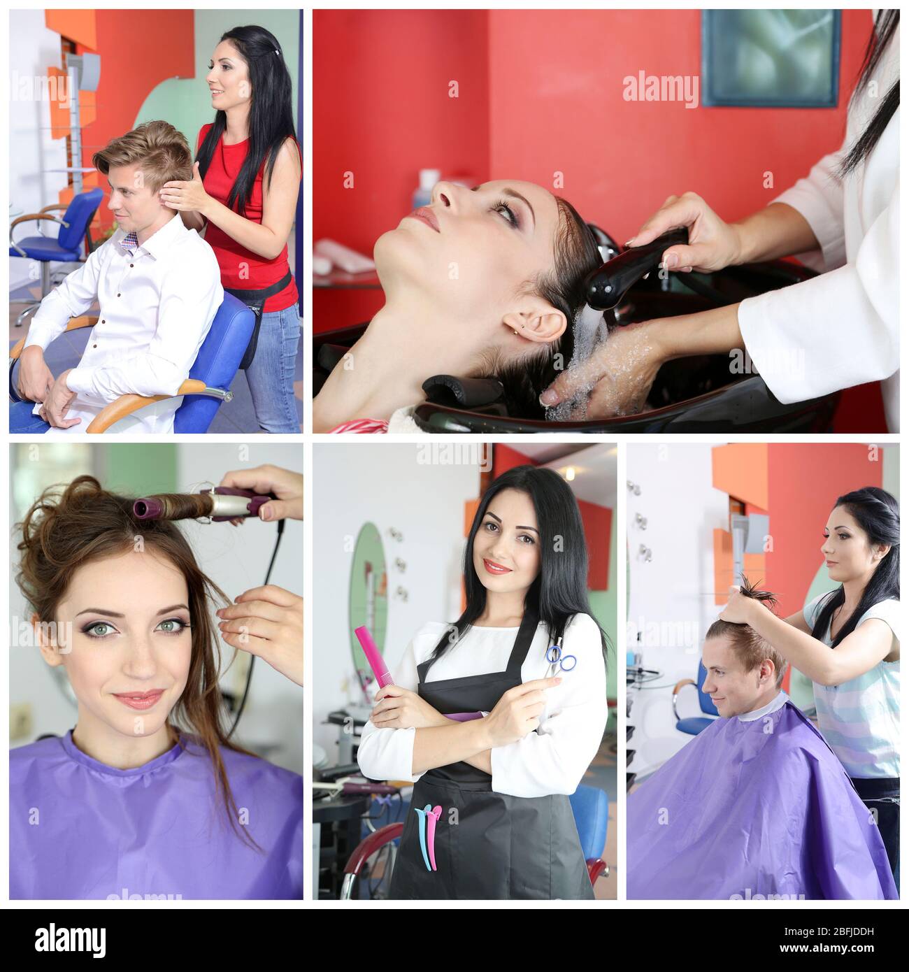Beauty salon collage Stock Photo - Alamy