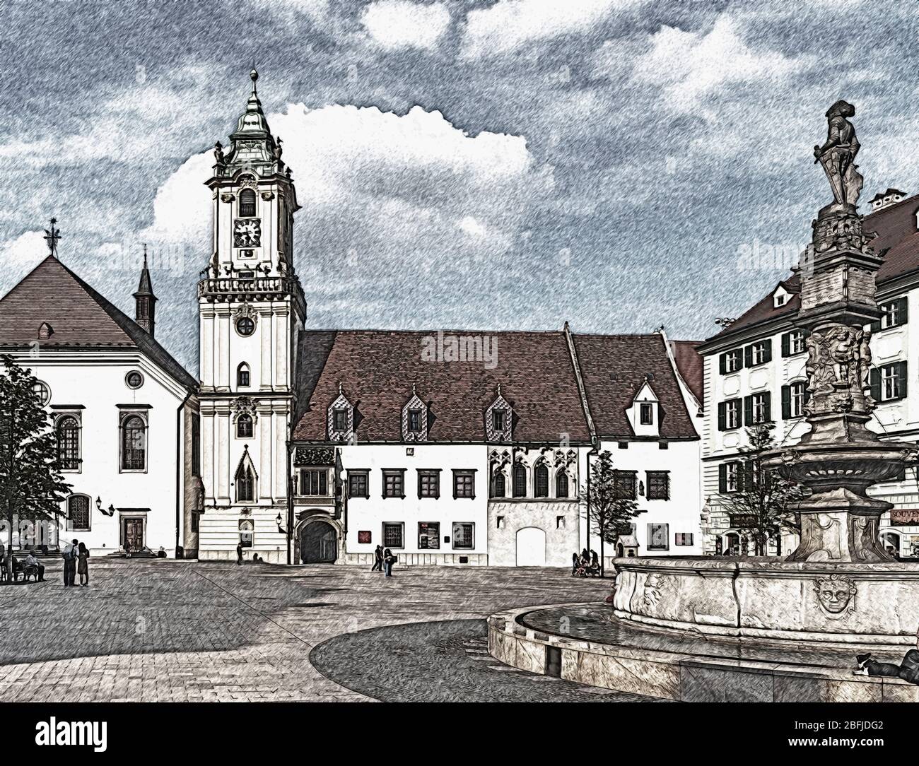 The old town hall is one of the oldest buildings of the city built of ...