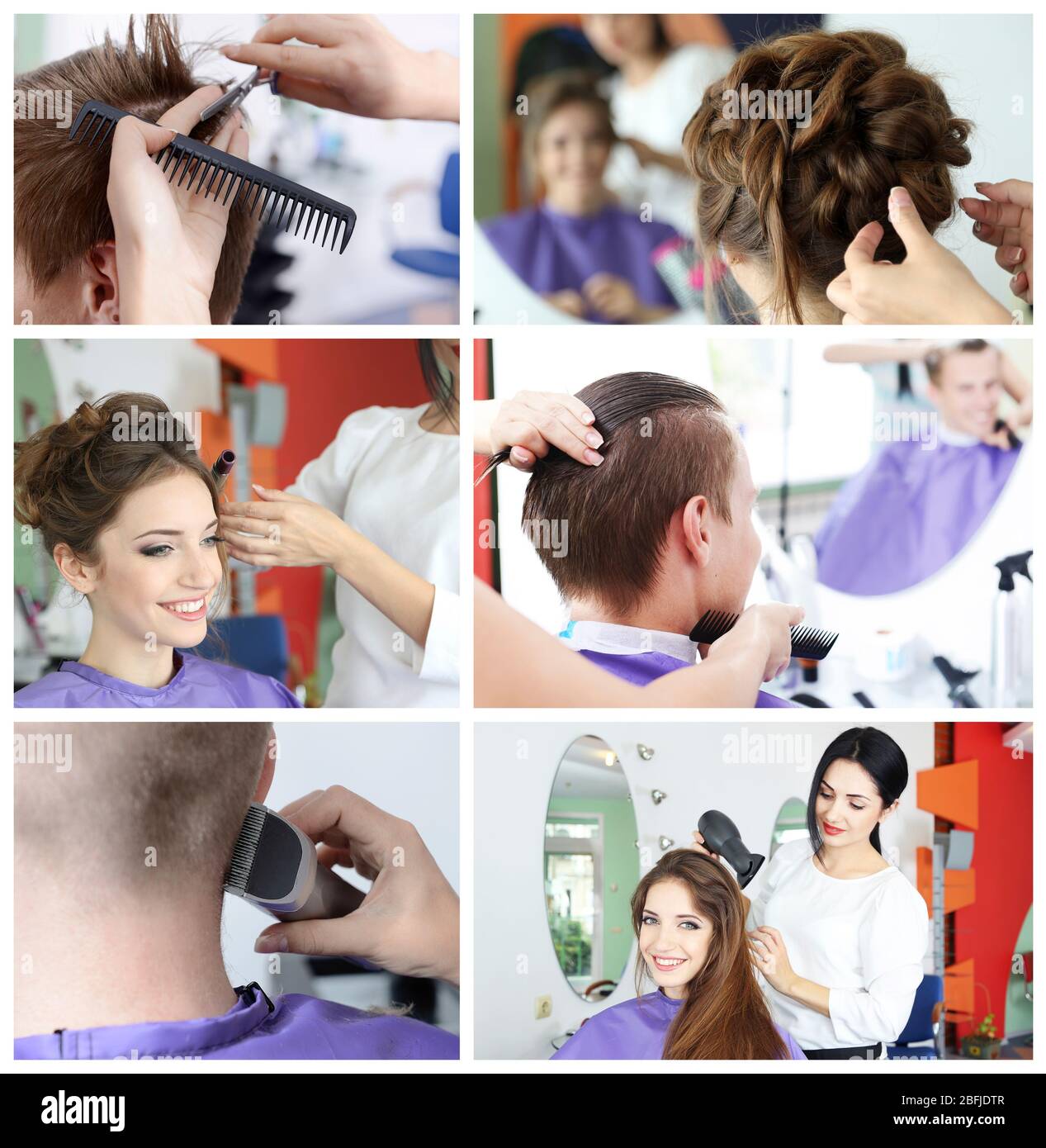 Beauty salon collage Stock Photo - Alamy