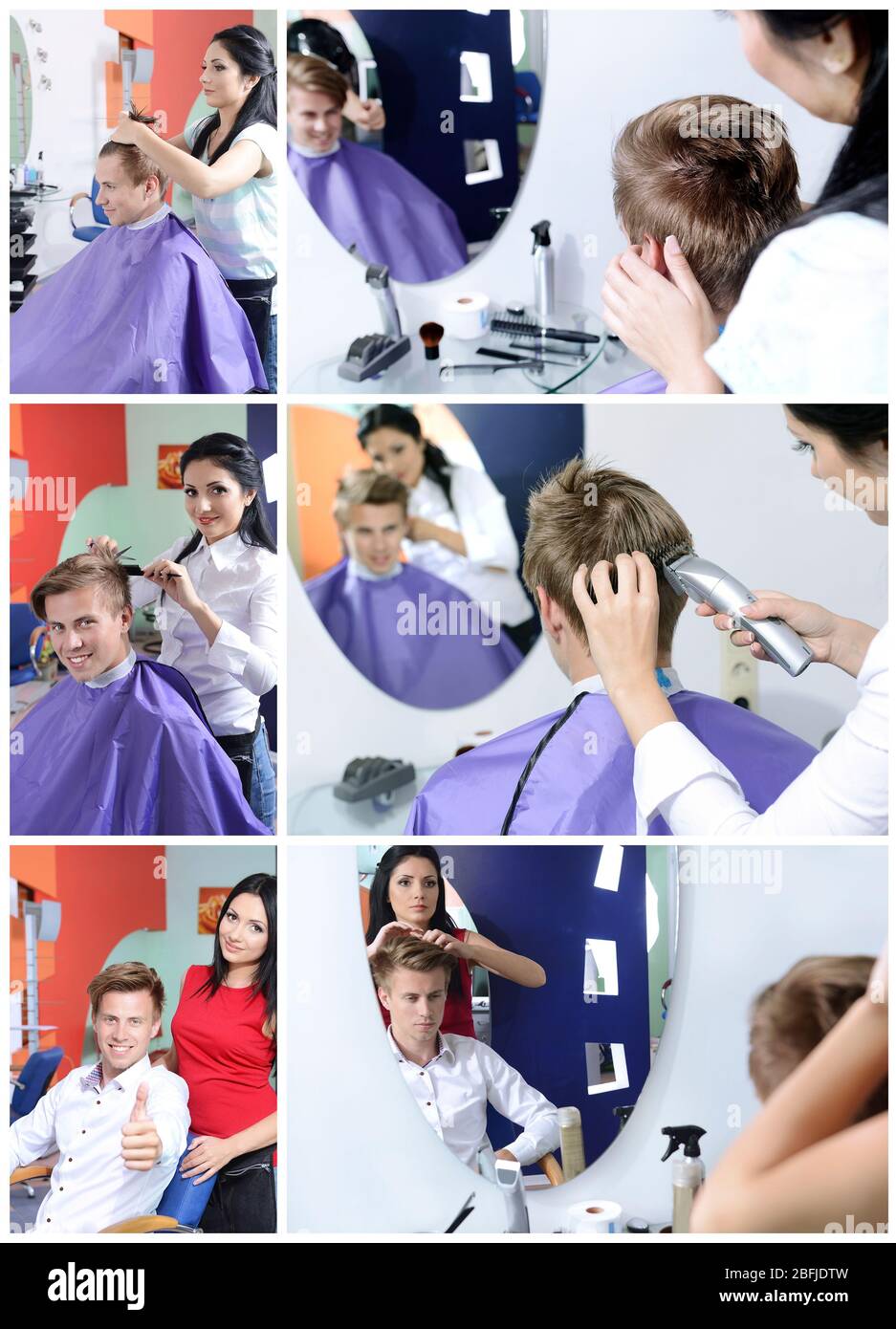Beauty salon collage Stock Photo - Alamy