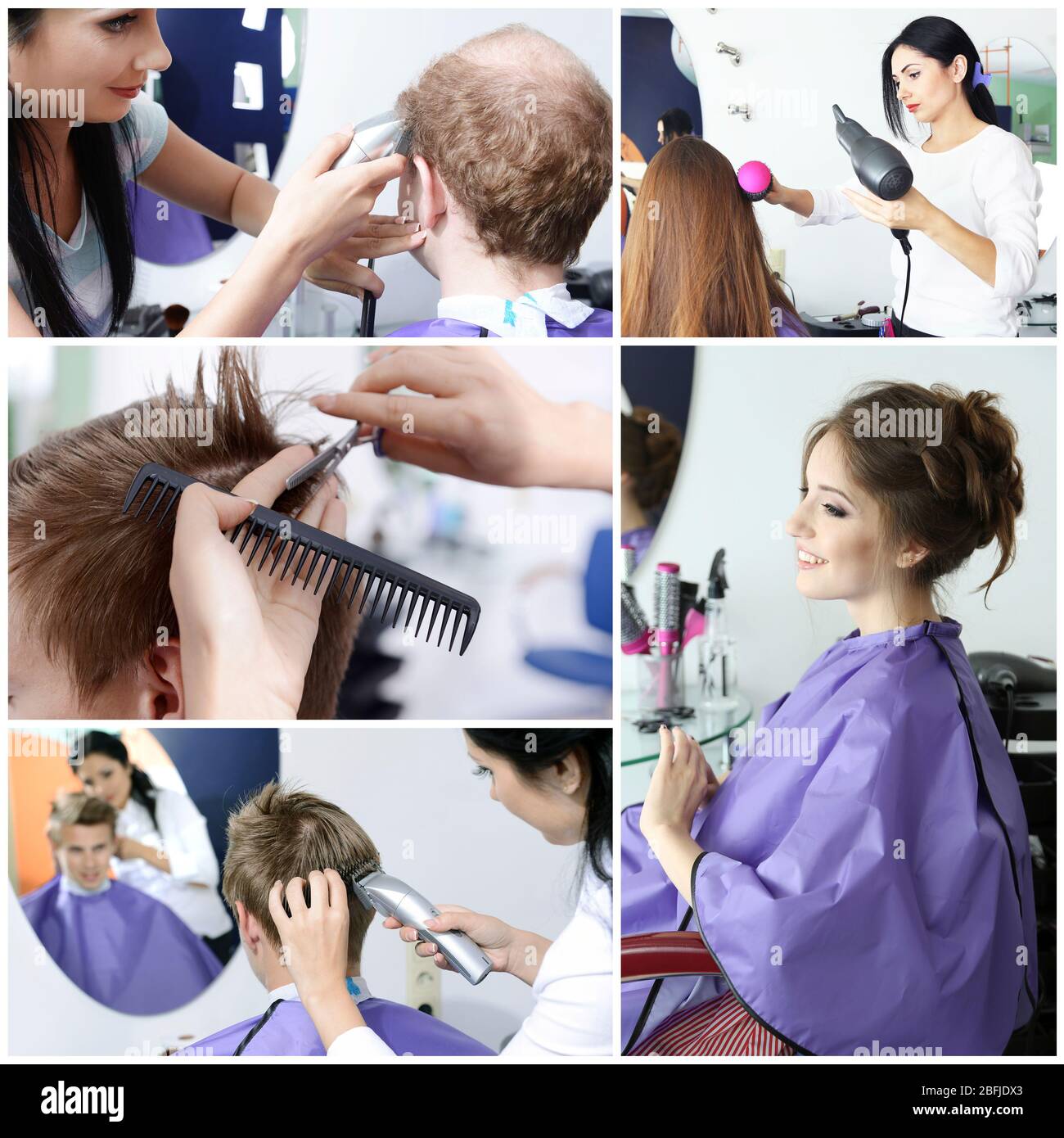 Beauty salon collage Stock Photo - Alamy