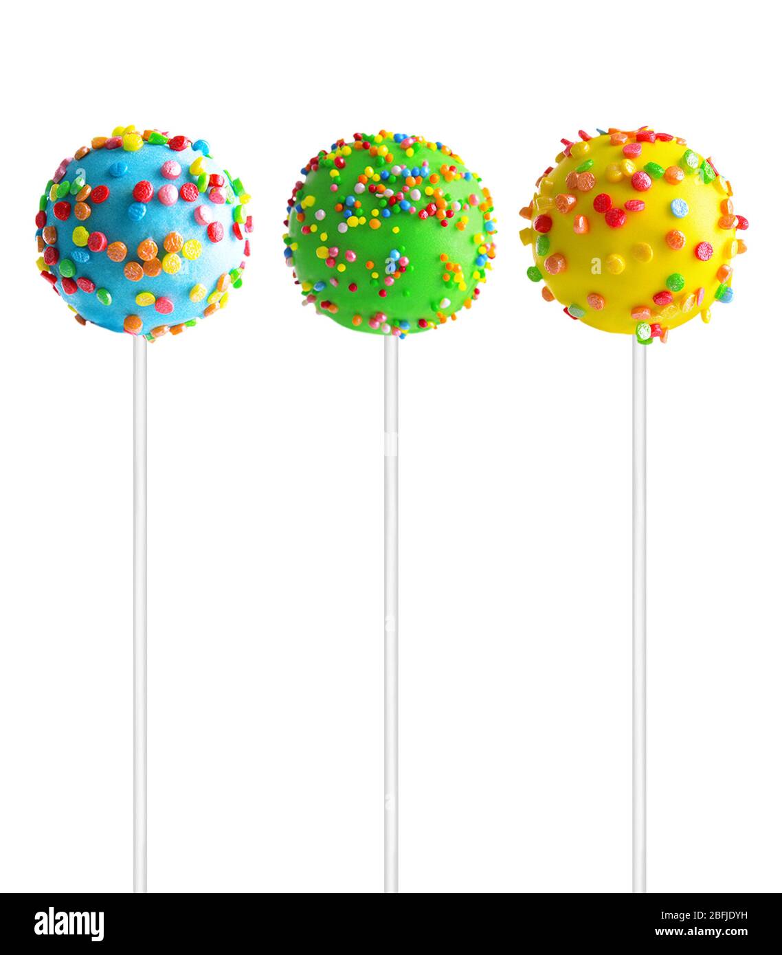 Sweet cake pops isolated on white Stock Photo - Alamy