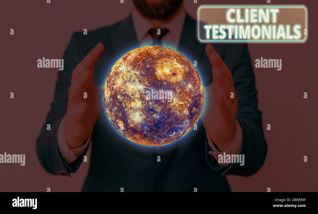 Conceptual hand writing showing Client Testimonials. Concept meaning ...